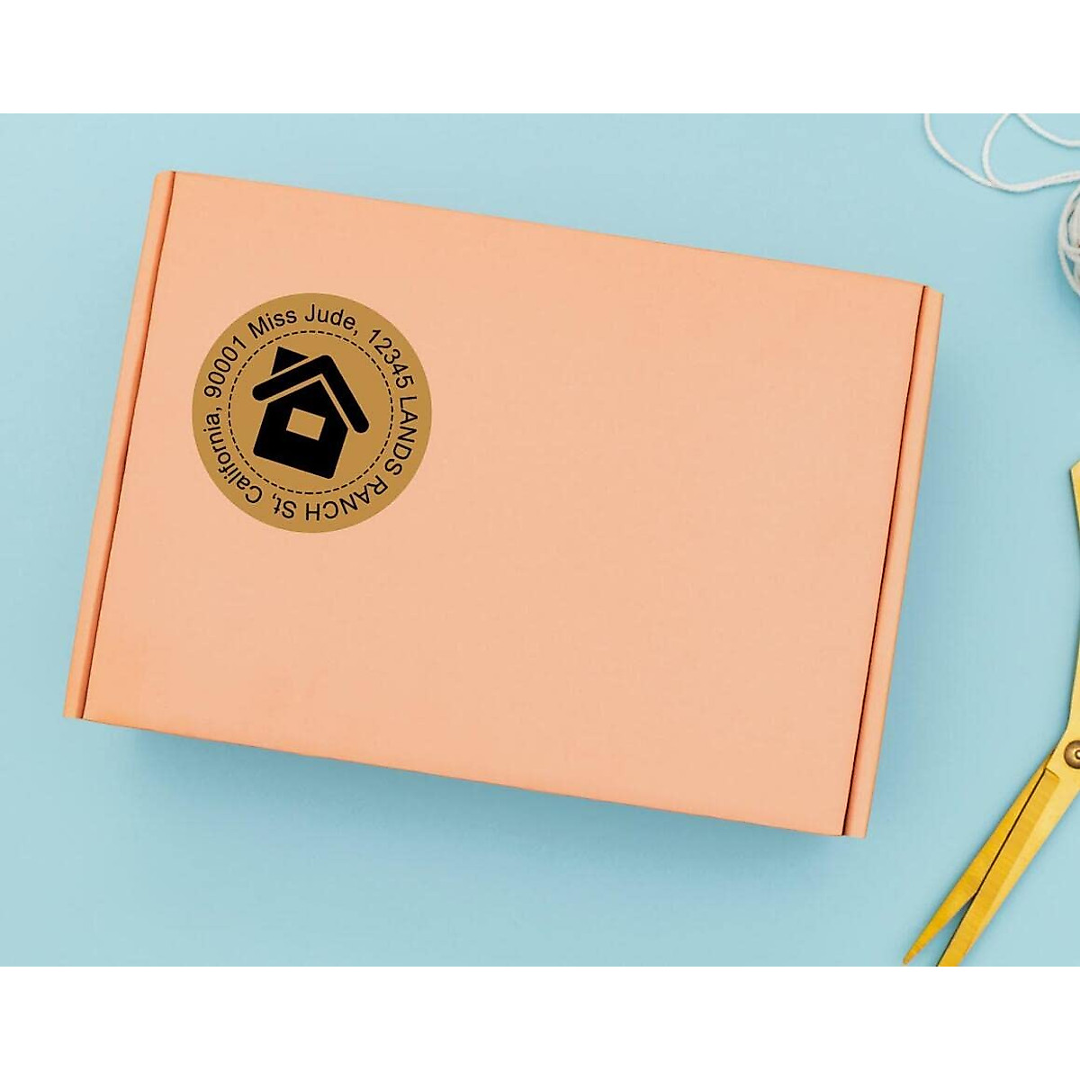 2" Round Thermal Sticker Labels Self-Adhesive Circle Direct Thermal Printer Papers Multi-Purpose Roll Thermal Stickers for DIY Logo Design QR Code Name Tag Inventory Small Business Buff