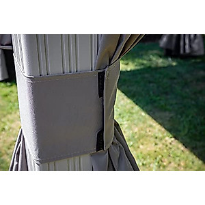 Sojag Accessories Set of 4 12' x 14' Curtains for Messina and Mykonos Outdoor Gazebo Models, Taupe