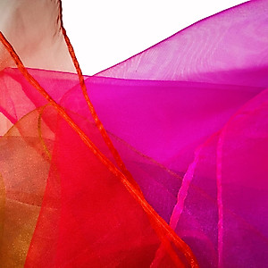 Lolakee Square Juggling Silk Dance Scarves for Kids 20 Pcs Music Scarves Dance Scarf Play Scarve for Children Movement Magic Tricks Scarves Activity Performance Props Accessories(10 Colors,24 Inches)