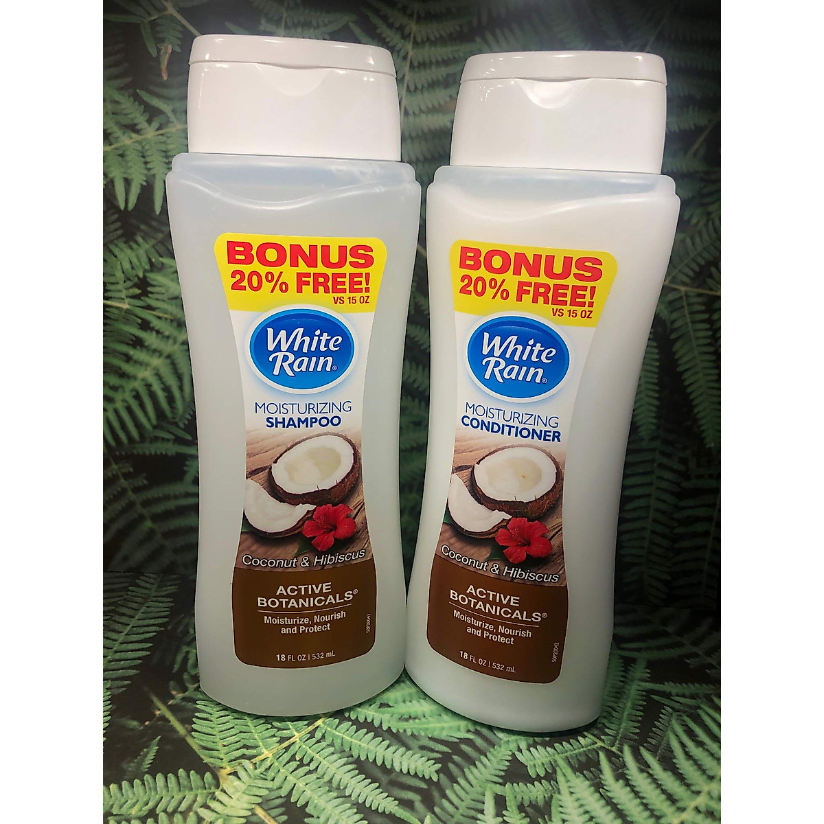 White Rain Coconut Hibiscus Shampoo and Conditioner Set, 18 Fl Oz (Pack of 2)