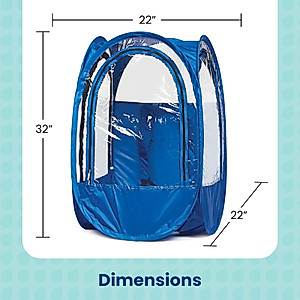 WeatherPod Small Upper-Body Pod with Straps– 1-Person Wearable Weather Protection from Cold, Wind and Rain in Stadium Seating or Standing – Royal Blue