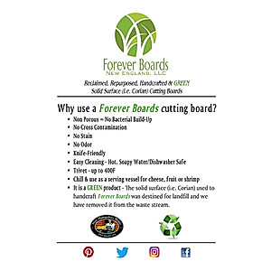 Citrus Reclaimed Solid Surface (I.e. Corian) Cutting Board and Serving Board