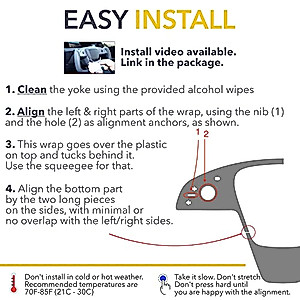 Black Carbon Fiber Vinyl Wrap for Tesla Model S & X Steering Yoke - Color Change Kit Decal Sticker, Interior Styling 2021 2022 2023 Tesla Model X & S Accessories