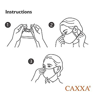 CAXXA 2 PK 3 Layer Silver Ion Fiber Washable & Reusable Cotton Face Cover with Adjustable Ear-Loop Unisex for Cycling Camping Travel- Black