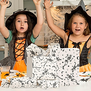 Whaline 100 Sheets Halloween Tissue Paper Dancing Skeleton Gift Wrapping Paper Decorative Art Paper for Home Party DIY Crafts Supplies, 14 x 20 Inch