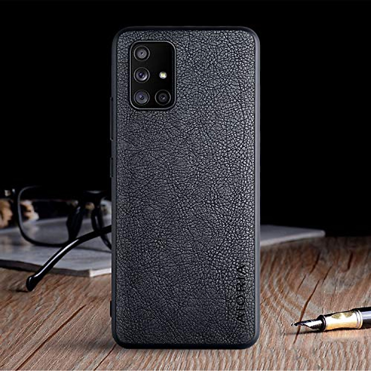 AIORIA for Samsung Galaxy A71 5G Case (Not Fit A71 4G), 6.7 inch Premium PU Leather Cover Retro Business Design Full Protective case for Samsung a71 5g (Black)