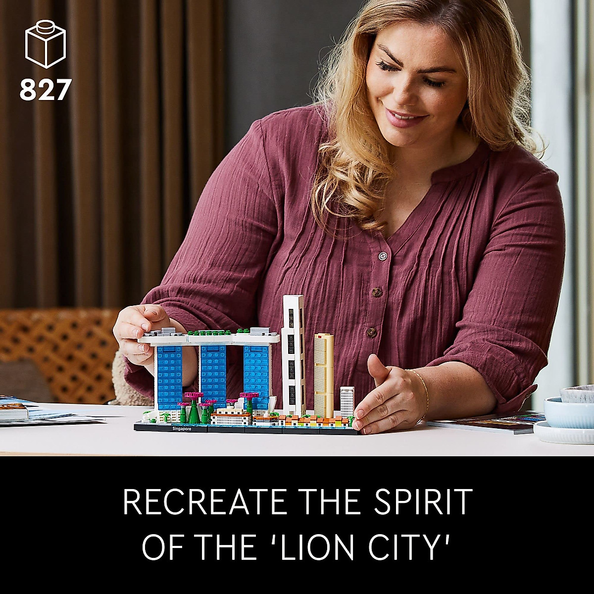 LEGO Architecture Singapore 21057 Building Set - Skyline Collection, Architecture Construction Model for Home and Office Décor, Gift Idea for Adults