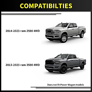 2.5'' Front Leveling Kit for 2014-2023 Ram 2500 4WD, 2013-2023 Ram 3500 4WD, 2.5 inch Leveling Lift Kits Spring Strut Spacers with Shock Relocation Brackets Compatible with Ram 2500 3500 4WD