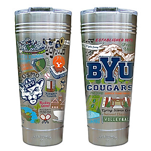 Catstudio Brigham Young University Collegiate Thermal Tumbler | Triple Wall Insulation With Non Slip Bottom | Great College travel Cup for Water, Coffee, Tea, or Smoothies