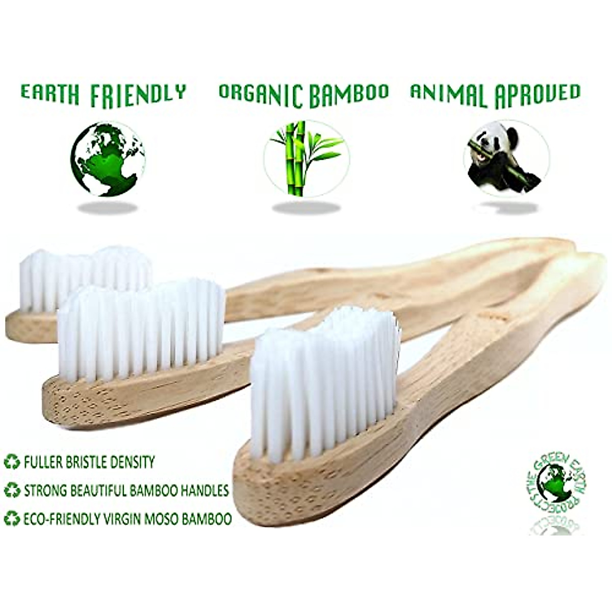 Organic Bamboo Toothbrushes - Eco-Friendly & Compostable 100% Biodegradable Wooden Handles - Durable BPA-Free Medium Soft Bristles - Vegan Manual Toothbrush for Adults with Sensible Gums (6Pack)