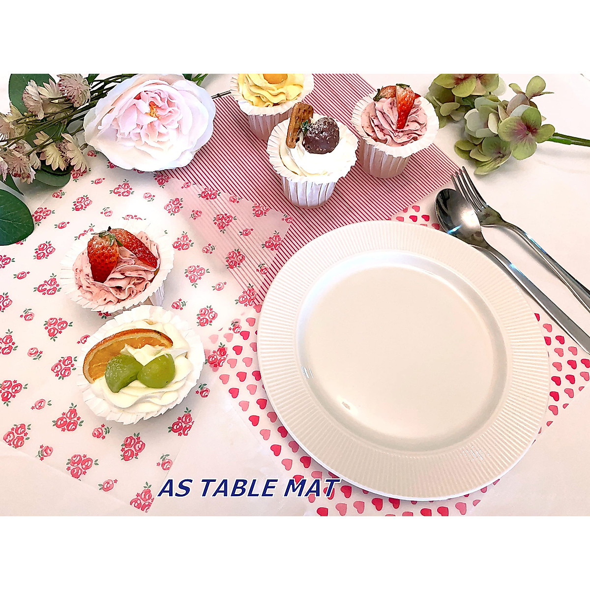 ZZJ 150pcs Valentine's Day Wax Paper, Food Picnic Paper, Greaseproof Paper,Waterproof Dry Hamburger Paper Liners Wrapping Tissue for Plastic Food Basket (Rose Heart Stripe)