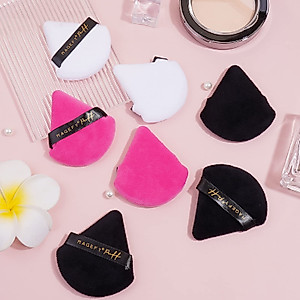 MAGEFY 6 Pieces Powder Puff Triangle Makeup Puff Soft Powder Puffs for Face Powder Cosmetic Foundation Beauty Puff Makeup Tool (White & Black)