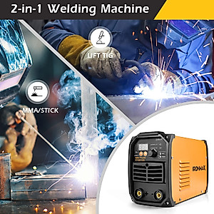 Goplus MMA/TIG 200 Stick Welder, 110V/220V Hot Start ARC Welding Machine, IGBT Digital Display LCD with Electrode Holder Face Shield