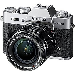Fujifilm X-T20 Mirrorless Digital Camera w/XF18-55mmF2.8-4.0 R LM OIS Lens-Silver