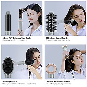 IG INGLAM MegaAIR Styler, 4 in-1 Professional Hair Dryer Brush 110,000 PRM Brushless BLDC Motor Ionic Hot Air Volumizing and Shape, Gray