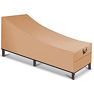 QH.HOME Waterproof Chaise Lounge Cover 900D Heavy Duty - 1 Pack Outdoor Patio Lounge Chair Cover Strong Tear Resistance, Fade UV Resistant Patio Furniture Covers with Air Vent 80" L x 32" W x 25" H