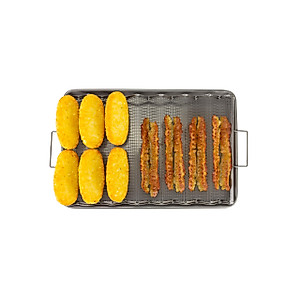 EaZy MealZ Bacon Rack & Tray Set | Specialty Tray and Grease Catcher | Even Cooking | Non-Stick | Healthy Cooking | Durable Material | Customized Cooking Experience (Large, Gray)