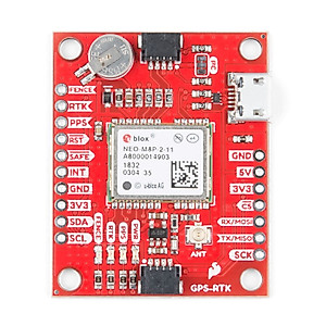 SparkFun GPS-RTK Board - NEO-M8P-2 (Qwiic) High-Accuracy breakout No Soldering Required Breadboardable Contains a Rechargeable backup battery allowing a Warm-start decreasing time-to-first-fix