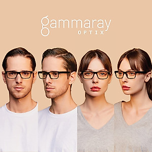 Gamma Ray Computer Blue Light Blocking Gaming Reading Glasses w/Amber Tint and Anti Glare UV Digital Eyestrain