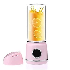 MXJCC Personal Blender Cup, Portable Blender for Shakes and Smoothies, Luium Mini Blender USB Rechargeable, with 6 Blades for Travel, Kitchen, Gym, Office (Color : Pink)