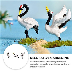 DOITOOL 3pcs Miniature Feathered Red-Crowned Crane Fake Birds Statue Fairy Garden Ornaments Plant Pots Bonsai Crafts Micro Landscape Decoration