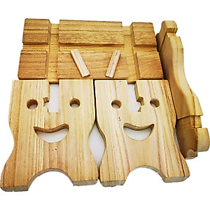 famobay Inovative Hand Crafted Hardwood Kid's Step Stool,Unfinished, No Glue, Screws, Staples or Nails, Lightweight and Sturdy, Plant Stand,Toddler Stool Chair, Unfinished Natural