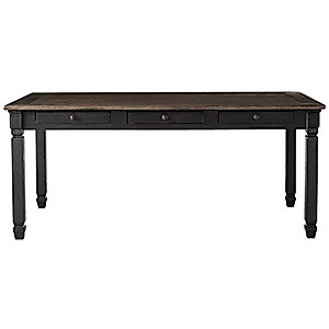 Signature Design by Ashley Tyler Creek Farmhouse Dining Table with Drawers, Seats up to 6, Almost Black