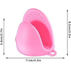 ThermalinX Silicone Oven Mitts - 2 Pieces Heat and Slip Resistant Kitchen Pinch Grips, Finger Protector Pot Holder Gloves for Kitchen, Frying, Cooking, Baking, BBQ (Pink)