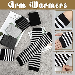 Amandir Long Fingerless Gloves for Women Arm Warmers Knit Thumbhole Stretchy Gloves