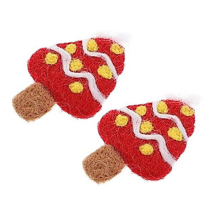 VOSAREA 2pcs Christmas Tree Poke Fun Mini Clips for Hair Plant Decor Mini Accessories Nativity Decor Handmade Mini Xmas Tree Christmas Felt Ornament Kits Wool Felt Clothes Sewing Materials