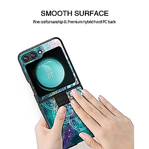 BENTOBEN Samsung Galaxy Z Flip 5 Case, Slim Fit Glow in The Dark Soft Flexible Bumper Protective with Ring Shockproof Anti Scratch Non-Slip Case Cover for Galaxy Z Flip 5 6.7“ 2023, Mandala in Galaxy