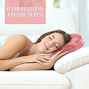 Marsui Pink Sea Princess Seashell Decorative Pillow, Soft Sea Shell Shaped Chair Cushion Stuffed Throw Pillow Cute Clam Pillow for Sofa Bed Couch Chair Home Living Room Bedroom Office (13.4 x 9.8 in)