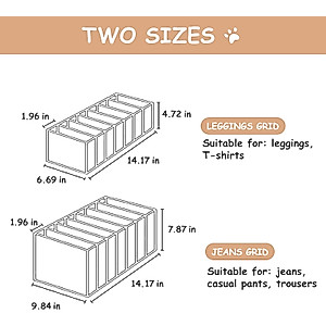 QINGHON 7 Grids Wardrobe Clothes Organizer, Clothes Organizer, T Shirt Organizer for Closet, Visible Grid Storage Box for Underwear, Socks, Skirts, T-Shirts (White,Two Medium)