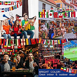 32 Countries International String Flags,Bunting Pennant Banners for World Cup Sports Events,Bar,Party Festival Decorations