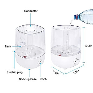 Reptile Fogger Terrariums Humidifier, Adjustable 4L 2 Hoses Reptile Fogger Terrariums Humidifier Fog Machine,No Noise Mist Making Machine for Reptiles/Amphibians/Herps/Vivarium (white).