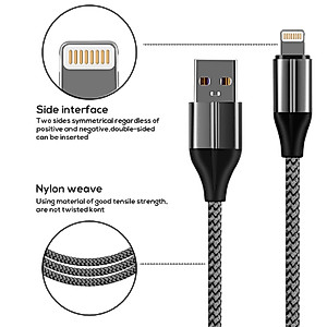 FEEL2NICE iPhone Charger Cable (3 Pack 10 Foot), [MFi Certified] 10 Feet Nylon Braided Lightning Cable, iPhone Charging Cord USB Cable Compatible with iPhone 11/Pro/X/Xs Max/XR/8 Plus /7 Plus/6/ iPad