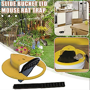 Mouse Trap - Bucket Mouse Traps,Automatic Reset Flip and Slide Bucket Lid Mouse Trap |Humane or Lethal|Reusable|Auto Reset | Indoor Outdoor|5 Gallon Bucket Compatible|3 Pack