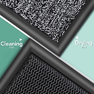 LOSTRONAUT 2 in 1 Wet Dry Shoe Cleaning Floor Mat - 25’’ x 16’’ Non Slip Machine Washable - Boot Tray Perfect to Remove Mud Dirt and Yuck from Footwear - Indoor Outdoor Rug