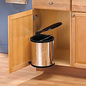 KV Kitchen & Bath Storage Solutions 16.5 in. H x 11 in. W x 11 in. D Chrome Finished Plastic in-Cabinet Pivot Out Trash Can TM-13-R-C