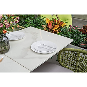 Plastic Plates Disposable 60 PCS, Heavy Duty 30 Dinner Plates 10.25" and 30 Dessert Plates 7.5", White Plates for Party