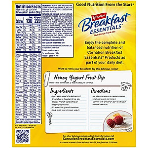 Nestle Carnation Breakfast Essentials Complete Nutritional Drink Vanilla 1.26 oz. Packet 10 Ct