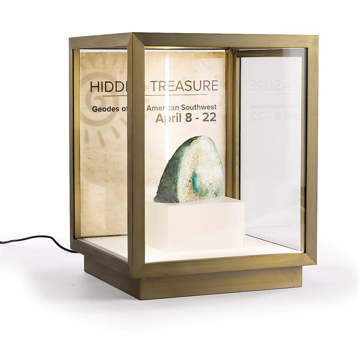 Displays2go Tabletop Glass Display Cases with LED Lighting – Bronze (DC1620SGSS)