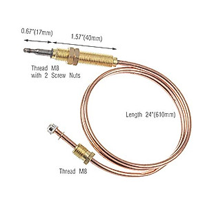Timsec 2Packs Fire Pit Thermocouple F273117, Tank Top Heaters Lead Compatible with Mr Heater MH12C, MH12T, MH12CS, MH12TS, MH24T, MH24TS, MH42T, Replace# F273100, F273105, F273200, F273300, F273305