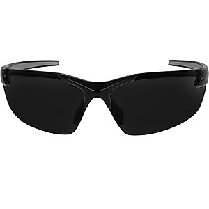 Edge Eyewear DZ116-G2 Zorge G2 Wrap-Around Safety Glasses, Anti-Scratch, Non-Slip, UV 400, Military Grade, ANSI/ISEA & MCEPS Compliant, 5.04" Wide, Black Frame / Smoke Lens, One Size