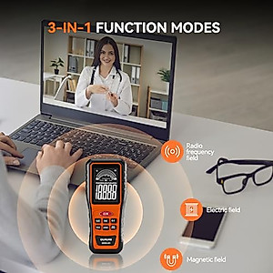 olmlmo Emf Meter,Electric Field, Radio Frequency Field, Magnetic Field Strength Meter,Rechargeable Radiation Detector for 5g Cell Tower, WiFi Signal Detector,Emf Inspections,Ghost Hunting