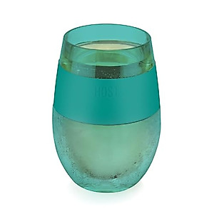 HOST Cooling Cup, Set of 1 Double Wall Insulated Freezable Drink Chilling Tumbler with Freezing Gel, Glasses for Red and White Wine, 1 Count (Pack of 1), Green