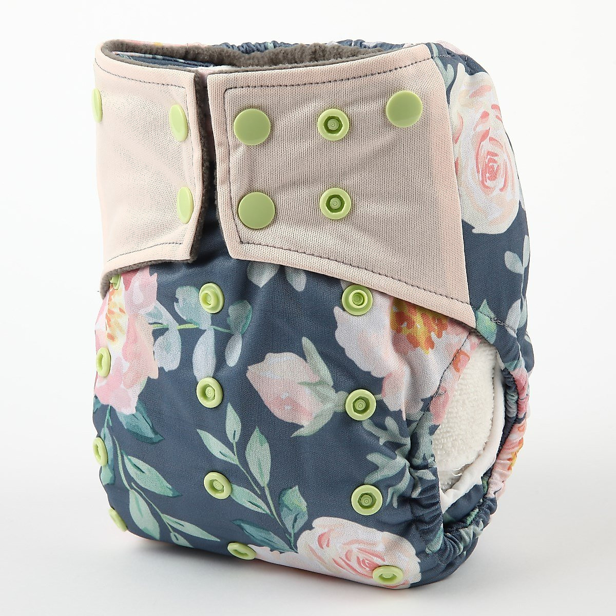 Sigzagor 3 AIll in One Cloth Diapers Nappies for Night AIO Sewn in Insert Reusable Washable (Flower Set)