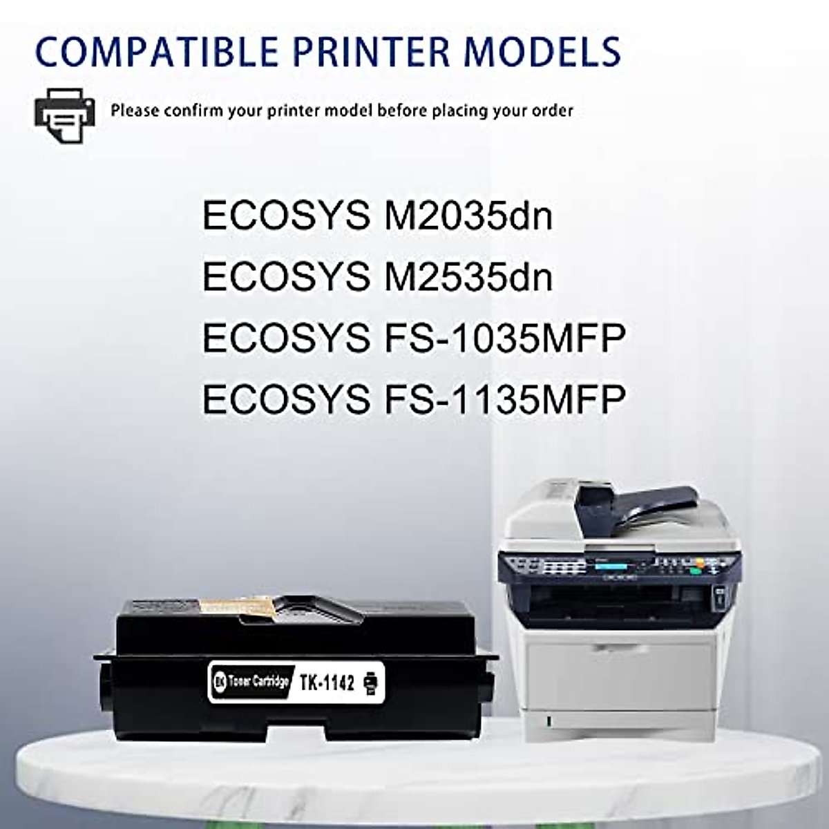 【8,000 Pages】 Super High Yield Compatible TK-1142 Toner Cartridge Replacement for Kyocera ECOSYS M2035dn M2535dn FS-1035MFP FS-1135MFP Printer (Black,1-Pack)