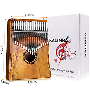 Newlam Kalimba Thumb Piano 17 Keys, Portable Mbira Finger Piano Gifts for Kids and Adults Beginners