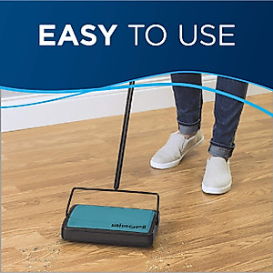 Bissell Easy Sweep Compact Carpet & Floor Sweeper, 2484A, Teal